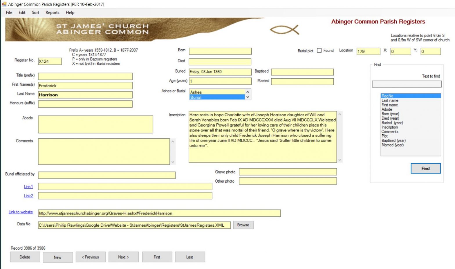 Parish Registers – St James' Church